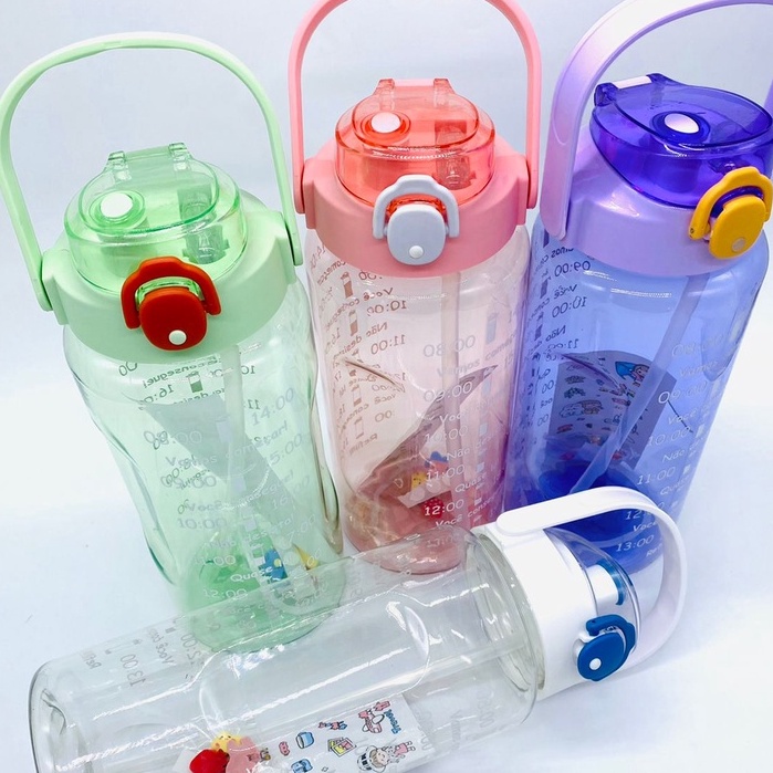 Garrafa De Agua 2 Litros Com Adesivos Para Personalizar | Shopee Brasil