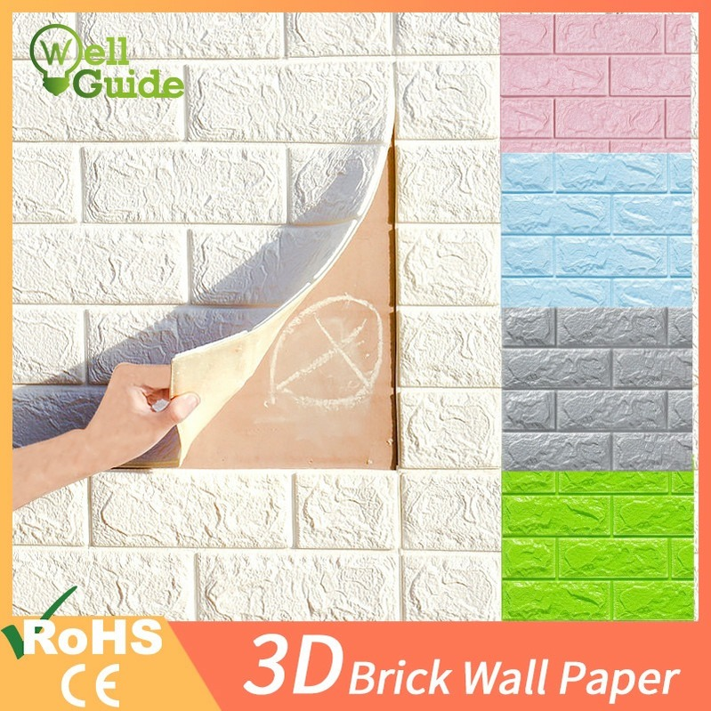 Novos Produtos Em 2021 3d Papel De Parede À Prova D Água Diy Tijolo