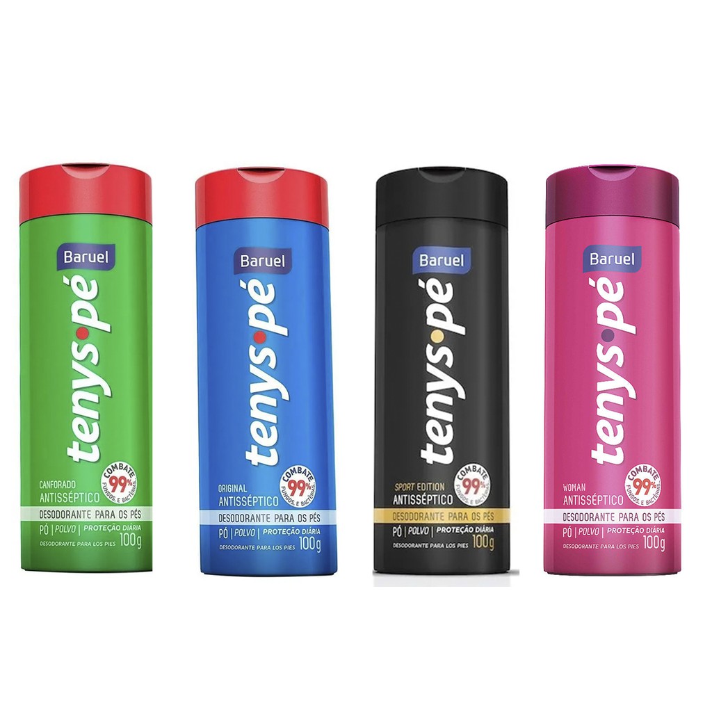 Talco Tenys Pé Baruel Pó Original 100g Desodorante Para Pés Calçados ...
