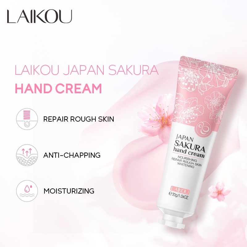 LAIKOU Sakura Hand Cream Nourishing Repair Damaged Skin Hand Care 30g ...