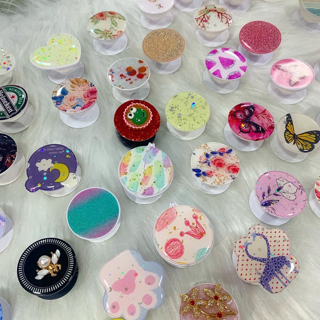 Pop Socket para celular/ Suporte de Dedo E Bancada/ Gliter | Shopee Brasil