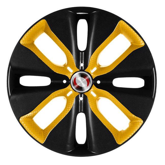 Calota C3 14/ Black/Yellow Aro 15 polegadas Parafuso | Shopee Brasil