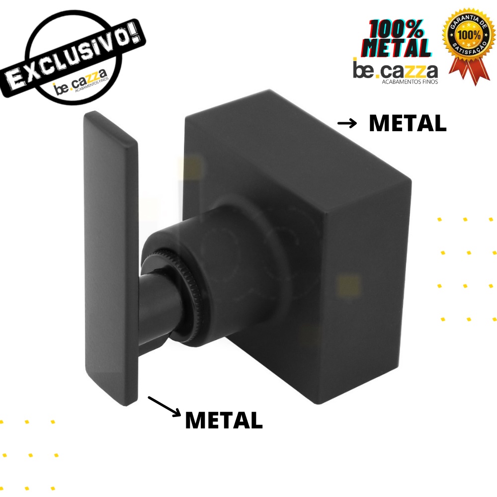 Acabamento de Registro Pressão e Gaveta Quadrado Alavanca C73 Metal ...