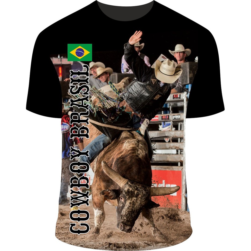 Camiseta rodeio cowboy Brasil,arena personalizada estampada. | Shopee ...