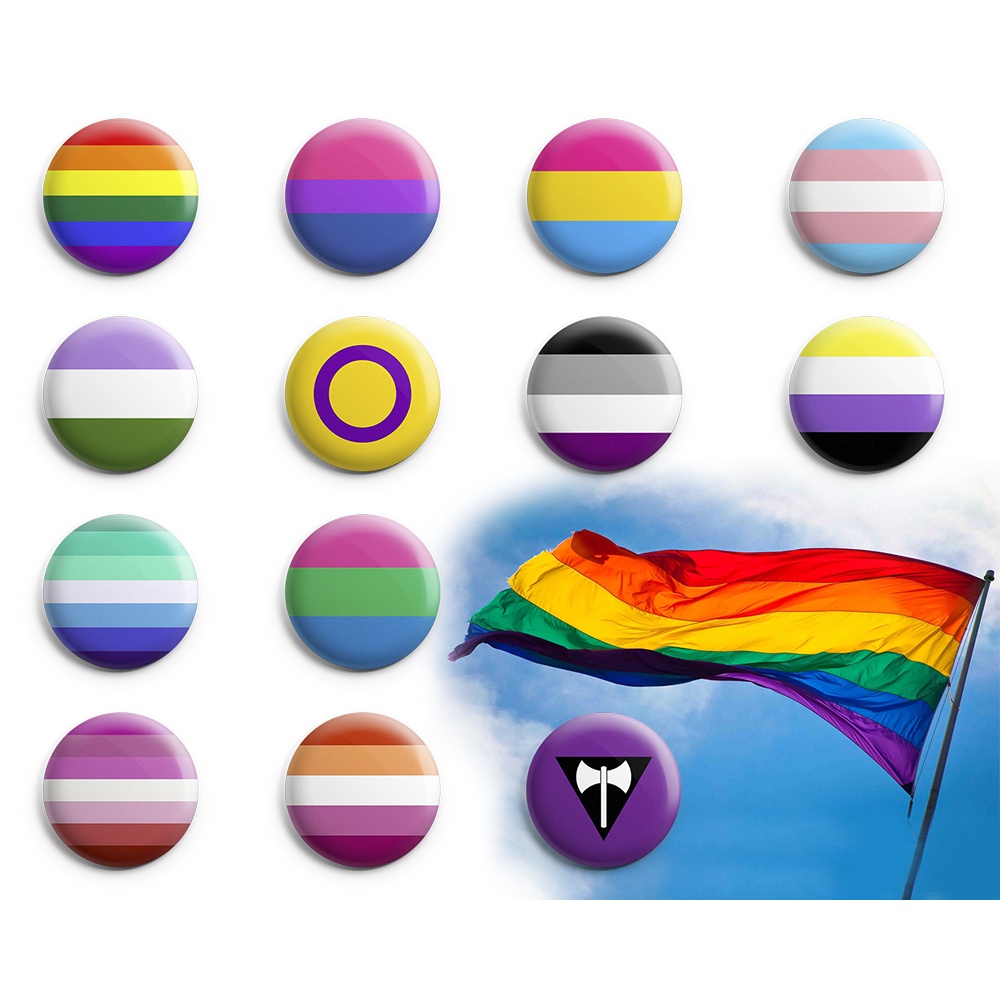 Kit Bottons 50un/100un LGBTQI+ LGBT Broche (3,5cm & 4,5cm) | Shopee Brasil