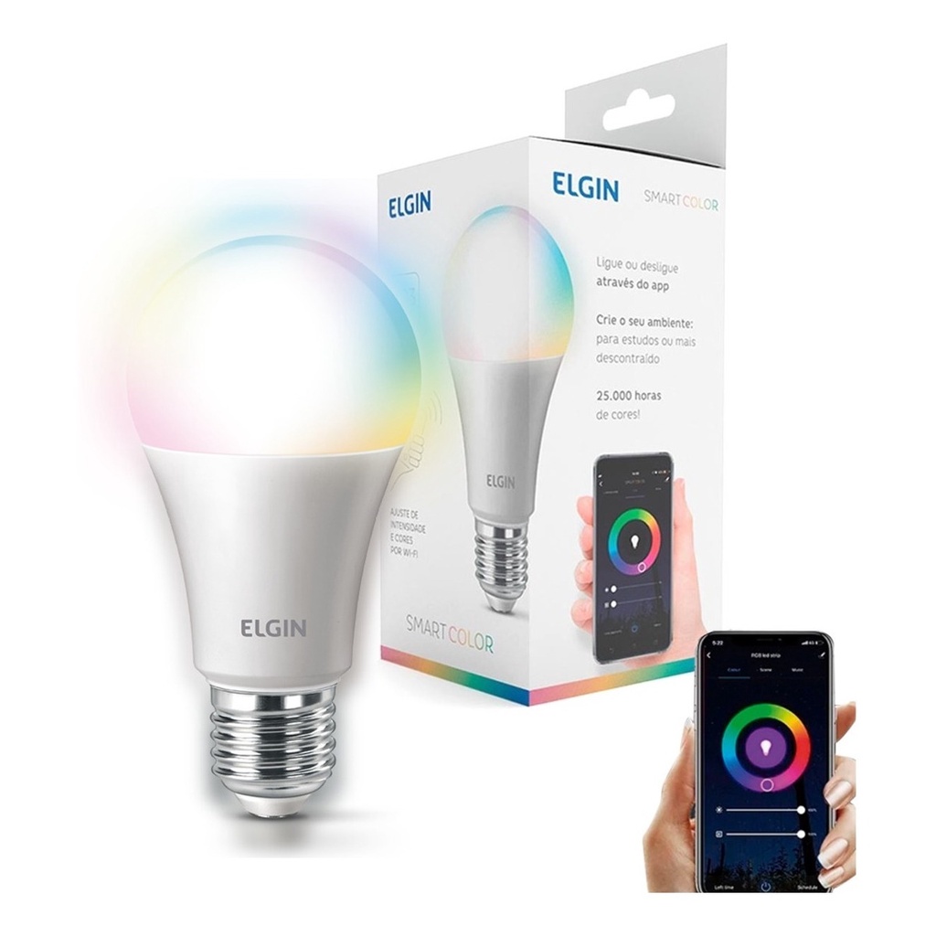 Lampada Led 10w Smart Color RGB ELGIN Inteligente Wi-fi (Alexa ...