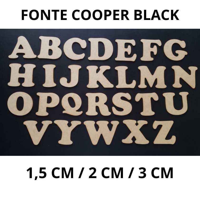 20 Letras de Mdf Cru Fonte Cooper Black Maiúsculo a Escolher | Shopee ...