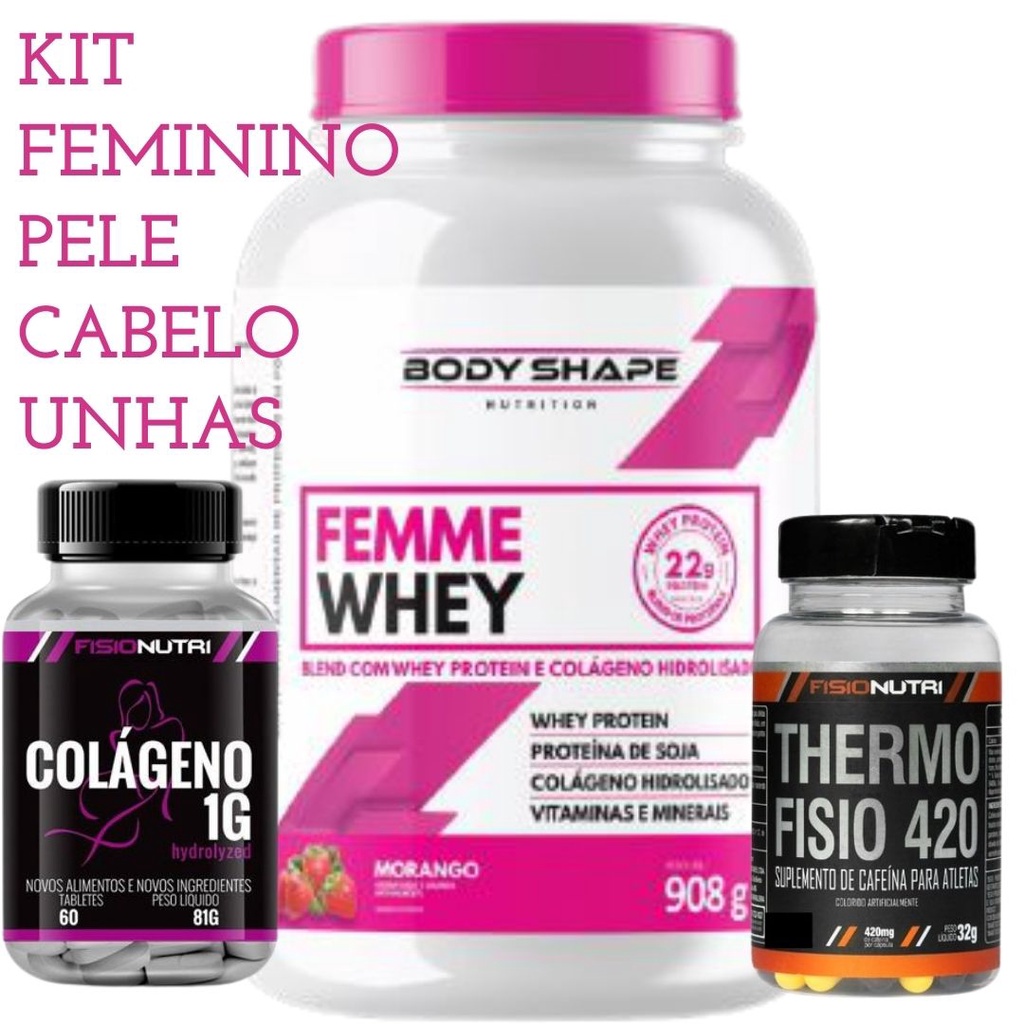 Whey Protein Femini + Colageno 60 capsulas + multivitaminico Total ...