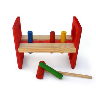 Conjunto Com 6 Brinquedos Educativos Pedagógicos Madeira (Bate Pinos, Jogo de Pinos, Cubo de ...