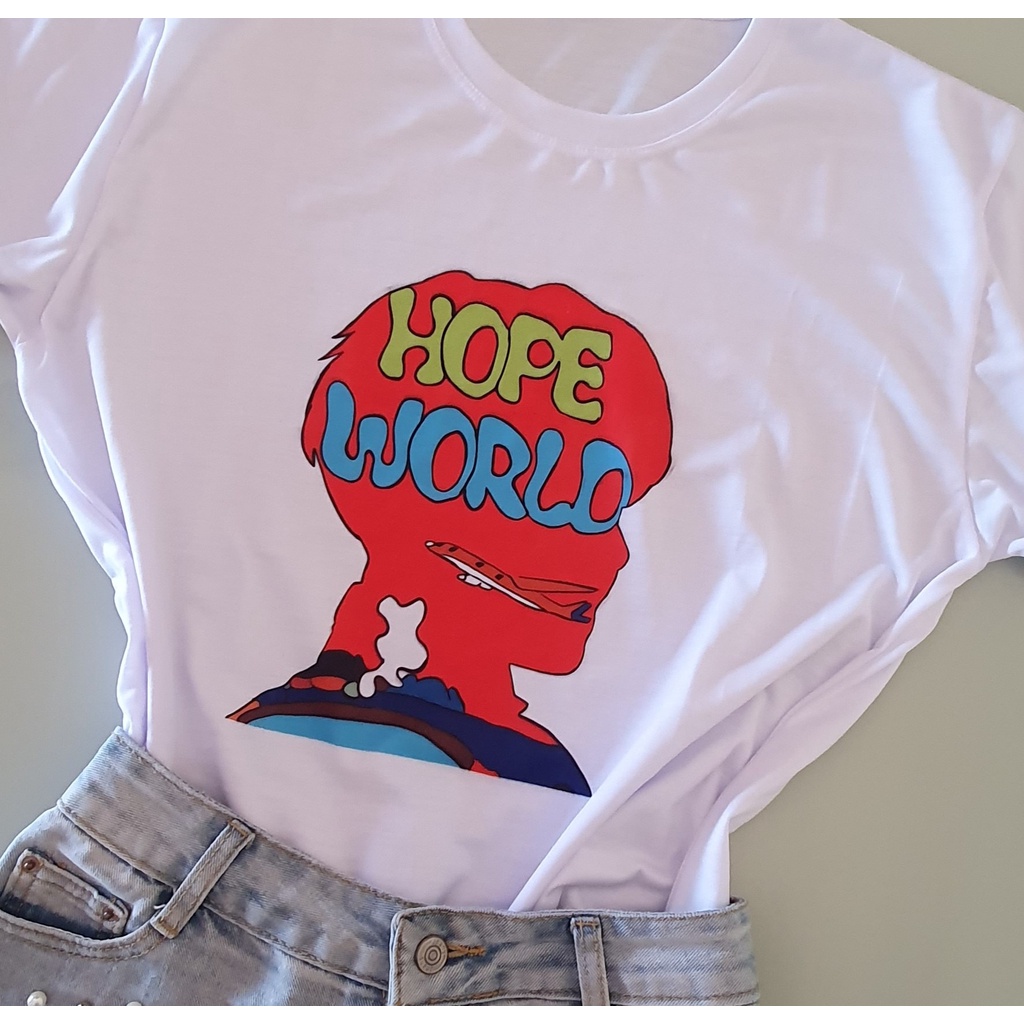 Camiseta Hope World - Jhope COLEÇÃO BTS | Shopee Brasil
