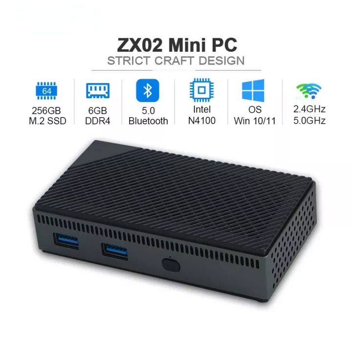 2022 Novo ZX02 Mini PC 6GB + 512GB CPU Intel Lake N4100 Quad-Core WiFi ...