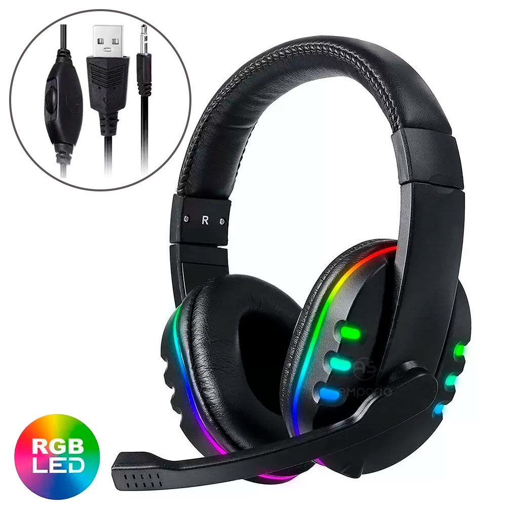 Fone Headset Gamer BMAX BM-216 Led Microfone P/ PC e Celular | Shopee ...