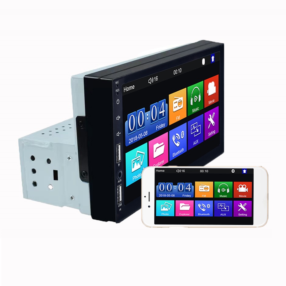 Central Multimídia MP5 1Din Com tela de 7, Bluetooth, USB, Espelha o Celular | Shopee Brasil
