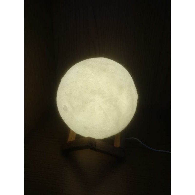 Luminária Lua Cheia Touch 4 Cores Moon Light 3d Toque Muda Cor Usb Nova ...