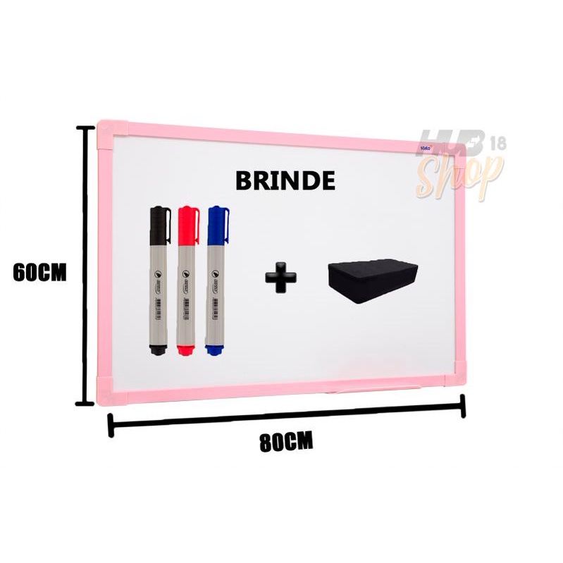 Quadro Lousa Branco UV Soft Colors 80X60 Moldura Rosa Stalo | Shopee Brasil