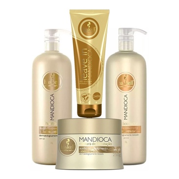 Kit Haskell Mandioca Shp/cond 1 Litro Másc 250g + Leave 240g | Shopee Brasil