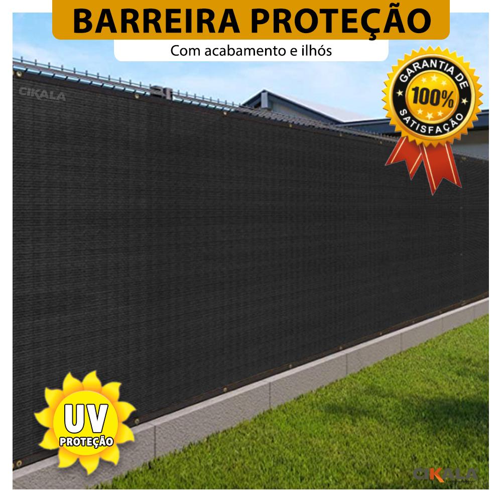 Tela Barreira Privacidade Preta 2x1 Metros Com Acabamento Cerca de ...