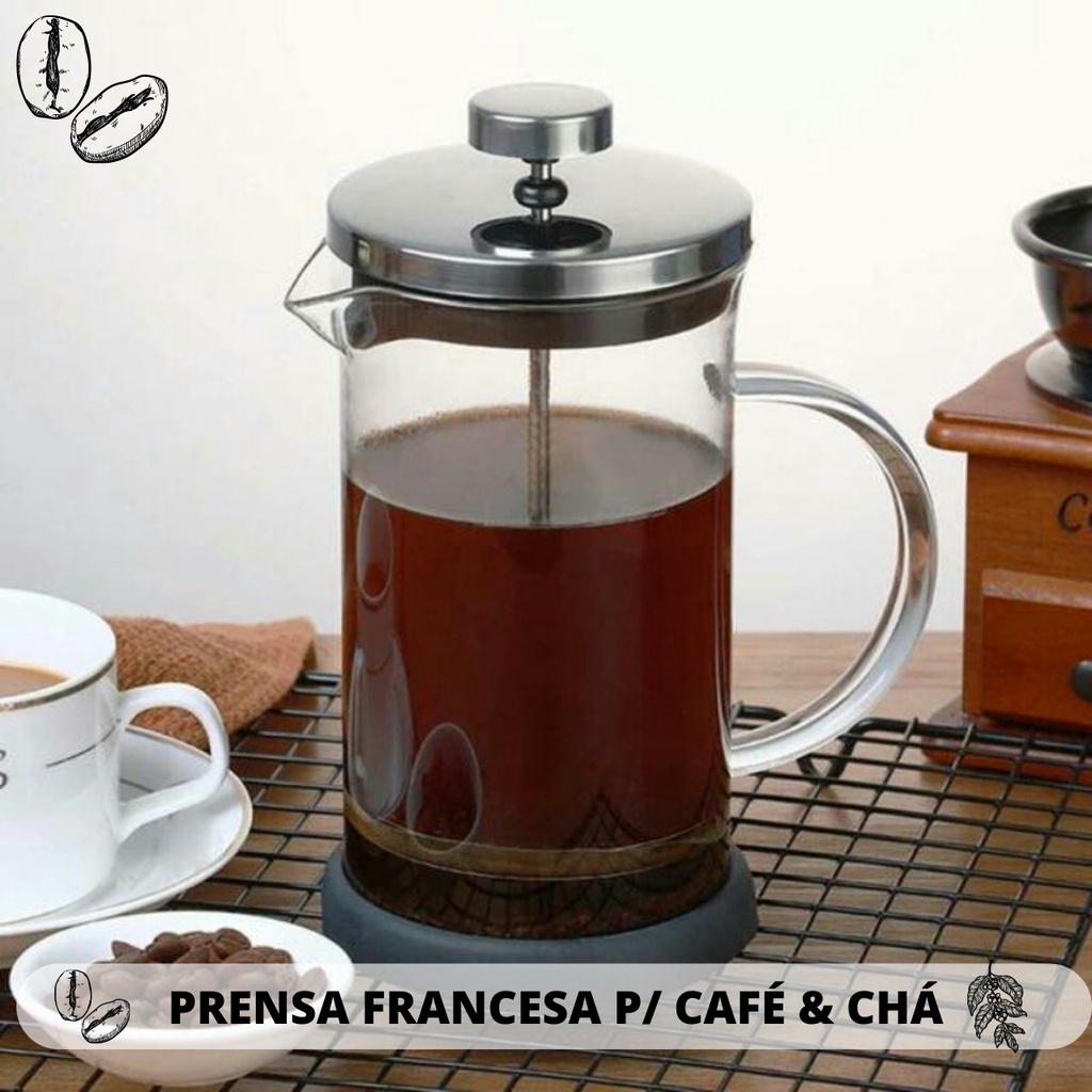 Cafeteira Francesa Prensa Vidro Importada Café Cremeira Leite Cremoso ...