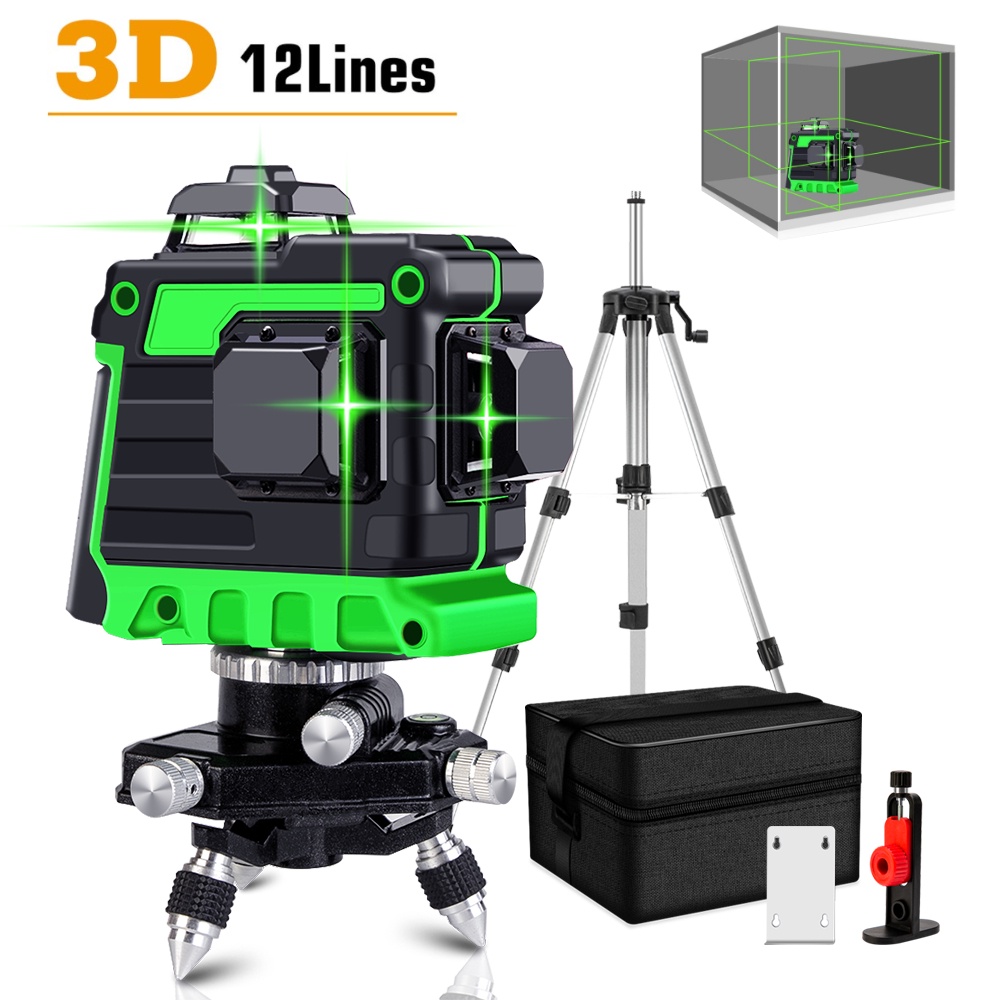 12 Linhas De Nível Laser De Luz Verde 3° Autonivelante - Corre Que Ta ...