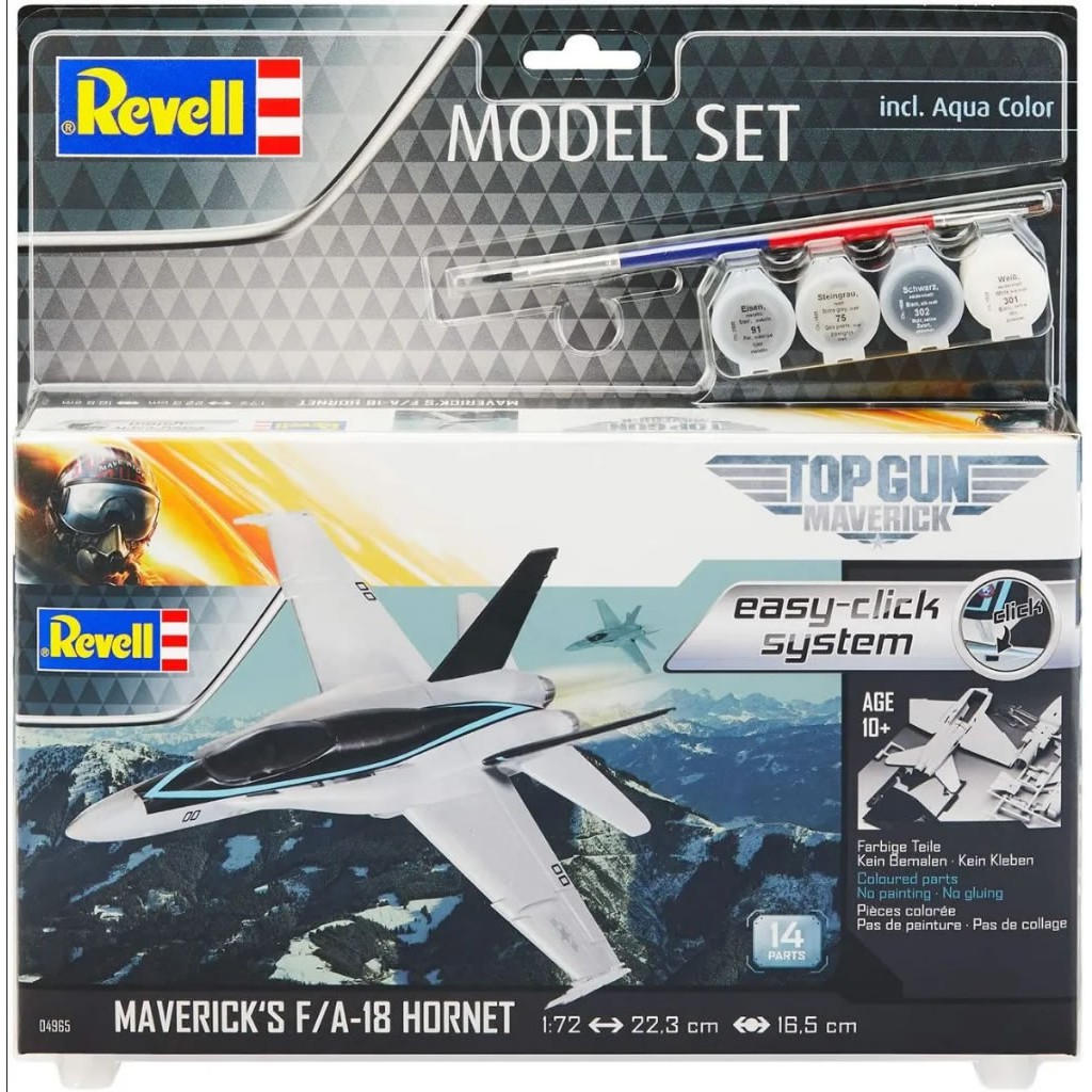 Avião Model Set Maverick F/a-18 Hornet Top Gun 1/72 Revell ...