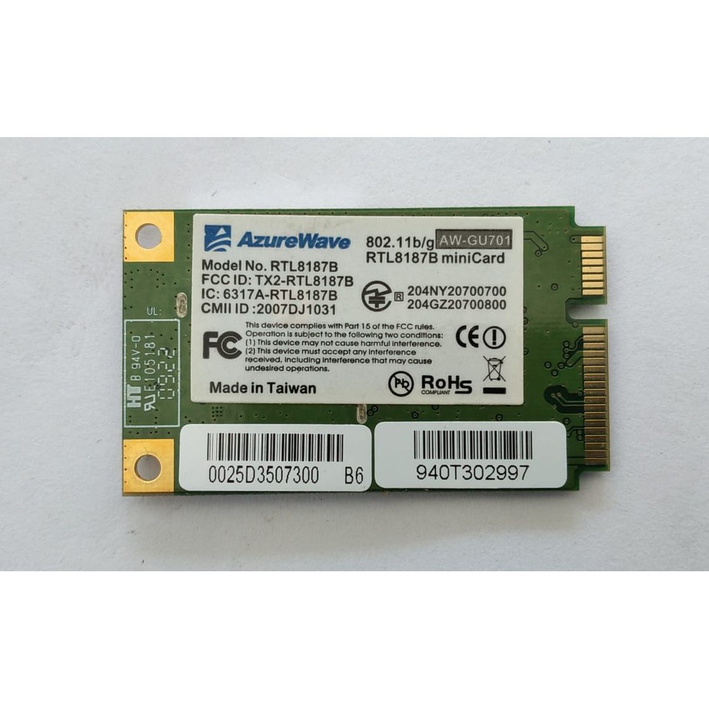Mini Pci AzureWave Rtl8187b Placa Wireless Notebook Positivo Premium ...