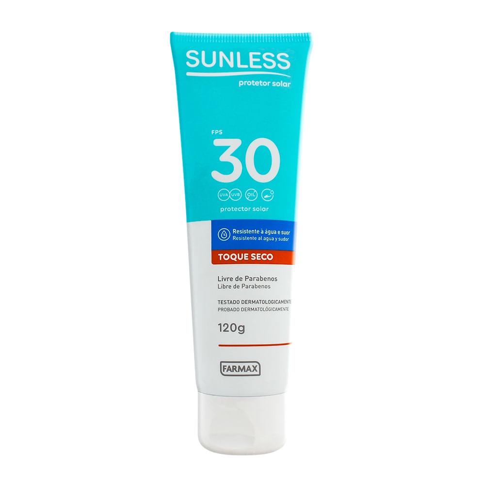 Protetor solar FPS 30 oil free c/repel Sunless 120g | Shopee Brasil