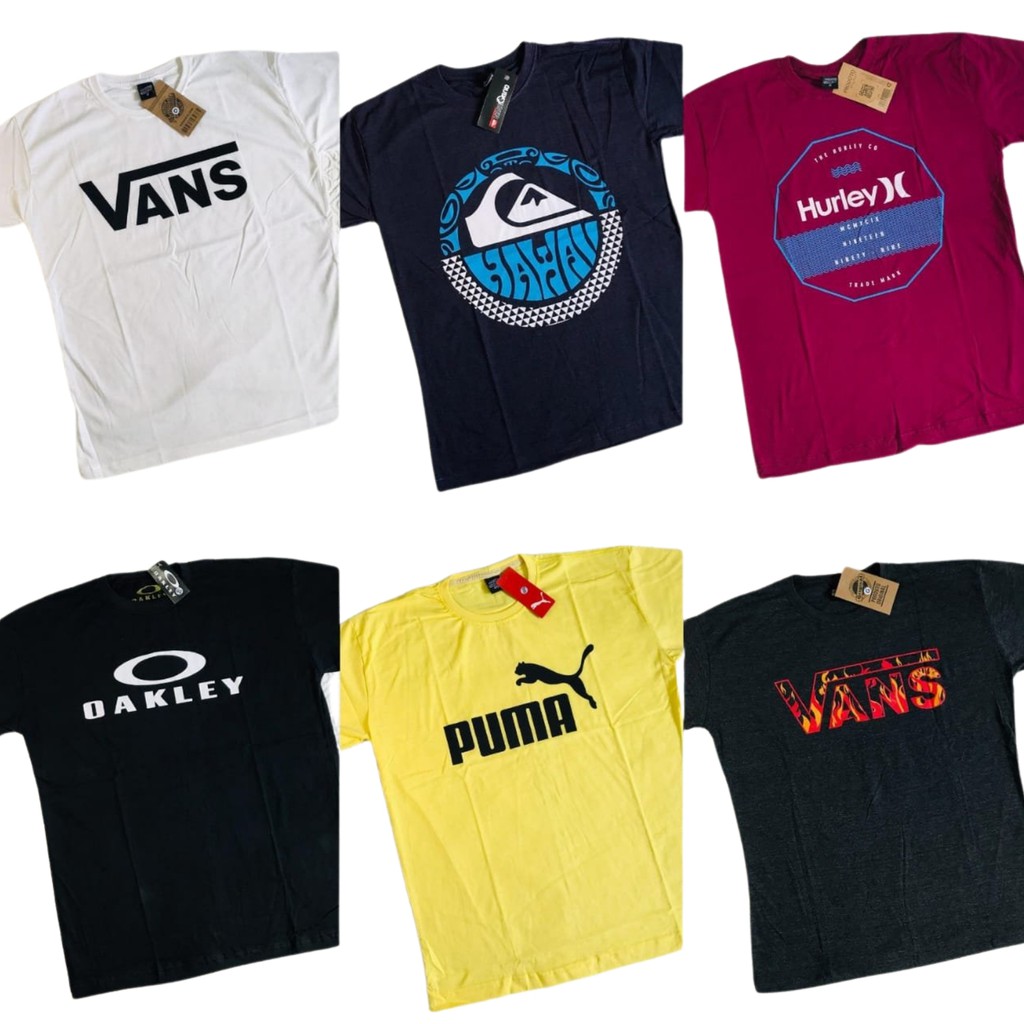 Kit 6 Camiseta Multimarcas 100% Algodão 30.1 Super Oferta | Shopee Brasil