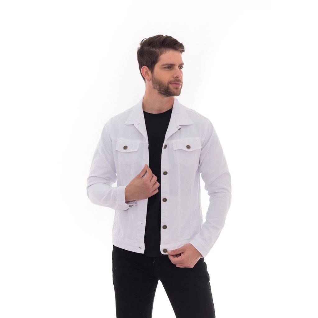 Jaqueta Masculina Sarja Clorida Rasgada Casado da Moda | Shopee Brasil