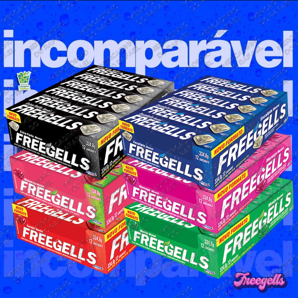 Bala Drops Freegells caixa com 12 unidades | Shopee Brasil