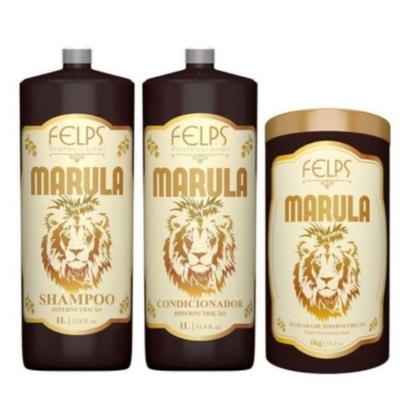 Kit Felps Profissional Marula Tratamento Salão (3 Produtos) | Shopee Brasil
