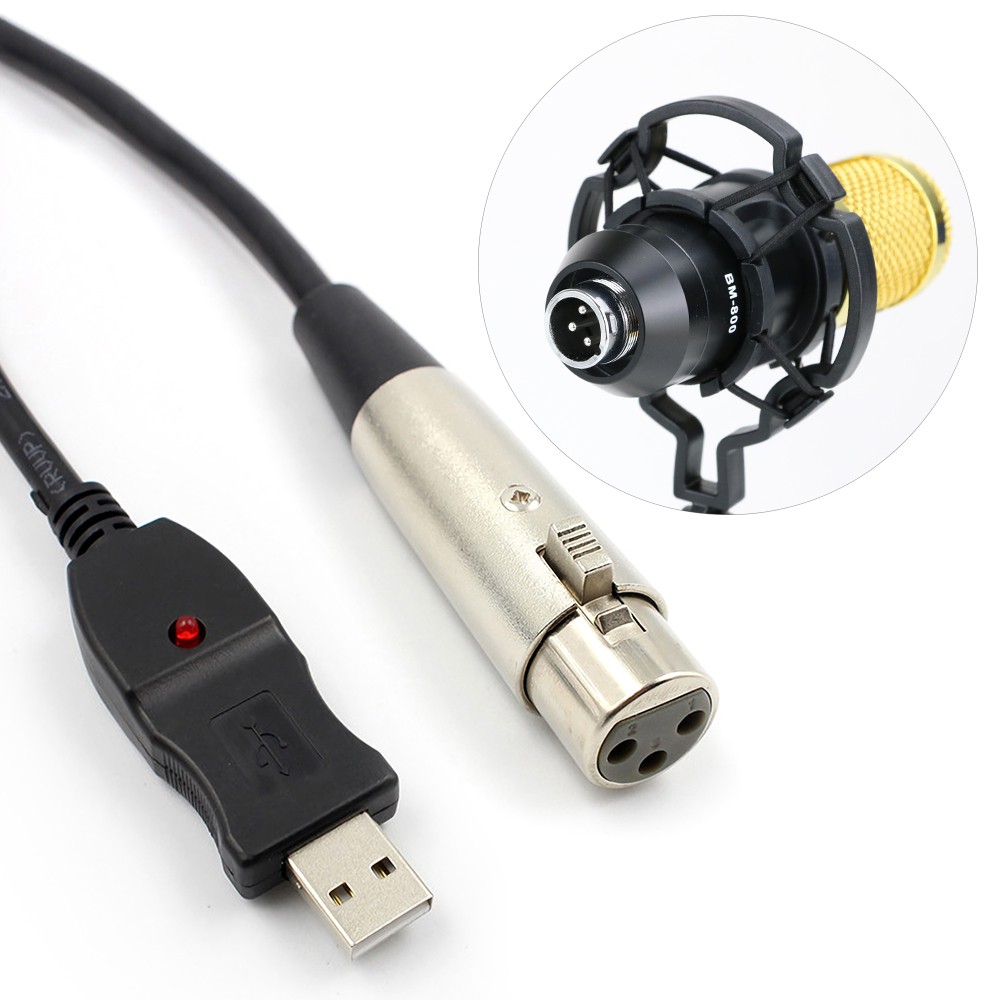Cabo De Áudio Com Microfone E Microfone Fêmea Para Usb Xlr Com Placa De ...