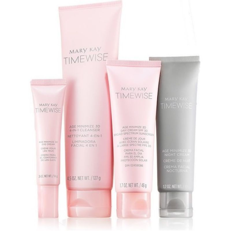 Sistema TimeWise 3D - Mary Kay (Gel de Limpeza 4 em 1, Creme Diurno FPS 30, Creme Noturno, Creme ...