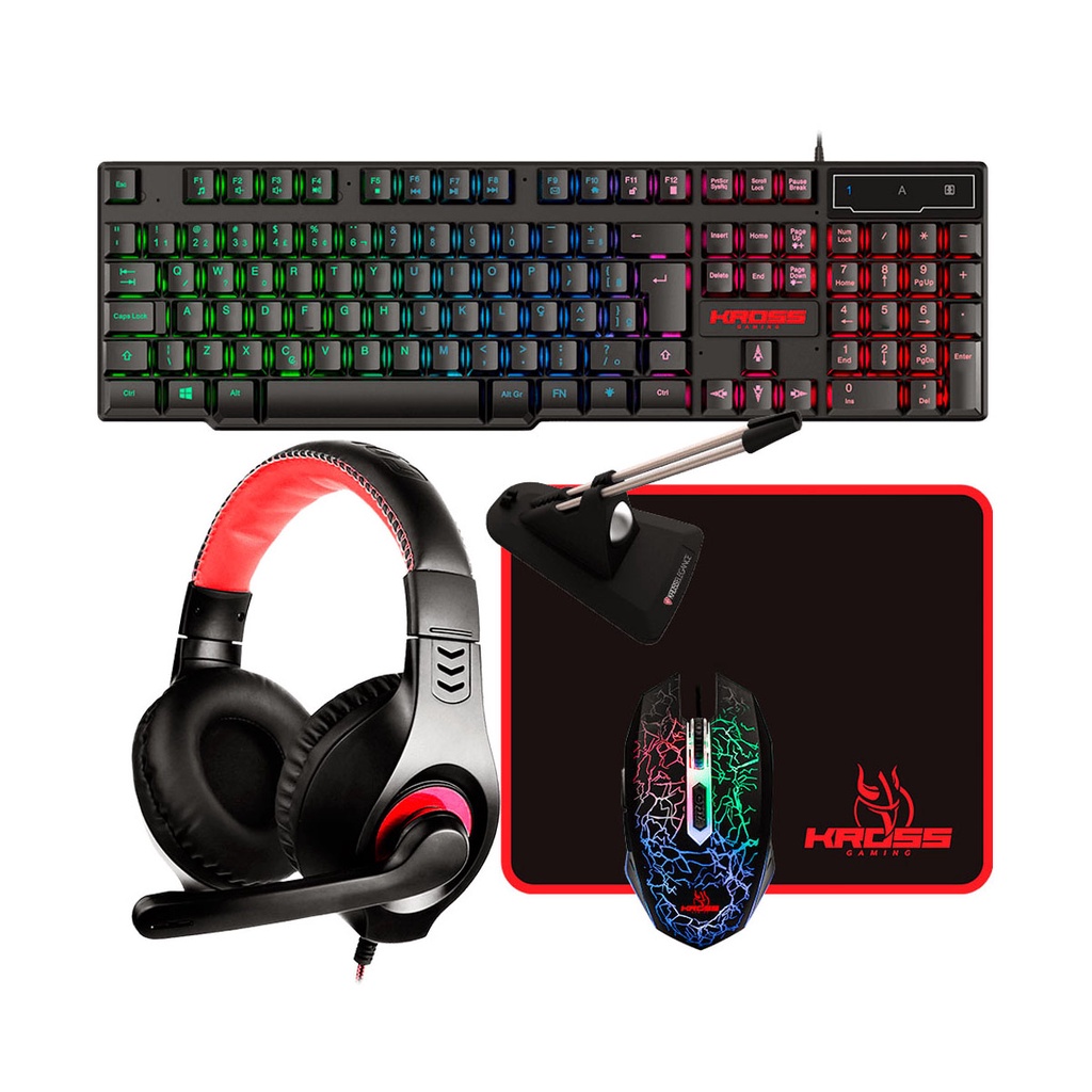 Kit Gamer Teclado, Mouse, Headset, Mousepad e Mouse Bungee | Shopee Brasil
