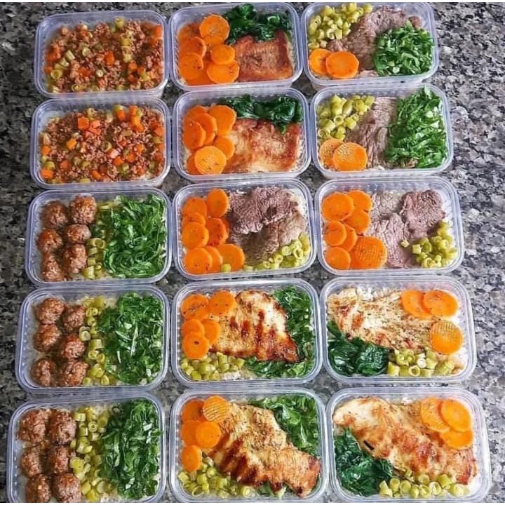 24Un Pote Marmita Retangular Descartável Fitness Fit Freezer Microondas 250/500/750/1000 ML ...