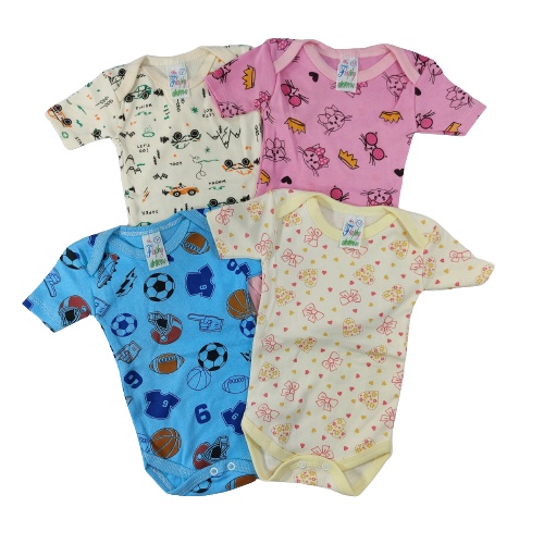 Kit 2 Body para Bebê Estampado Manga Curta 100% Algodão (505) - Corre ...