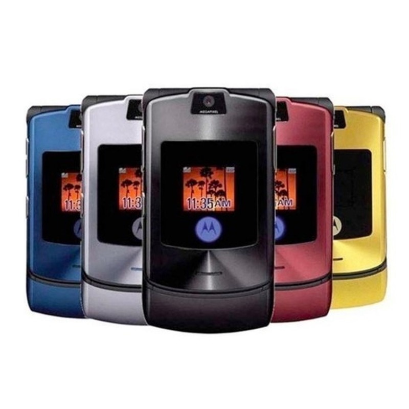 Motorola Razr V3 V3 Versão Mundial Flip GSM Quad Band Telefone Celular ...