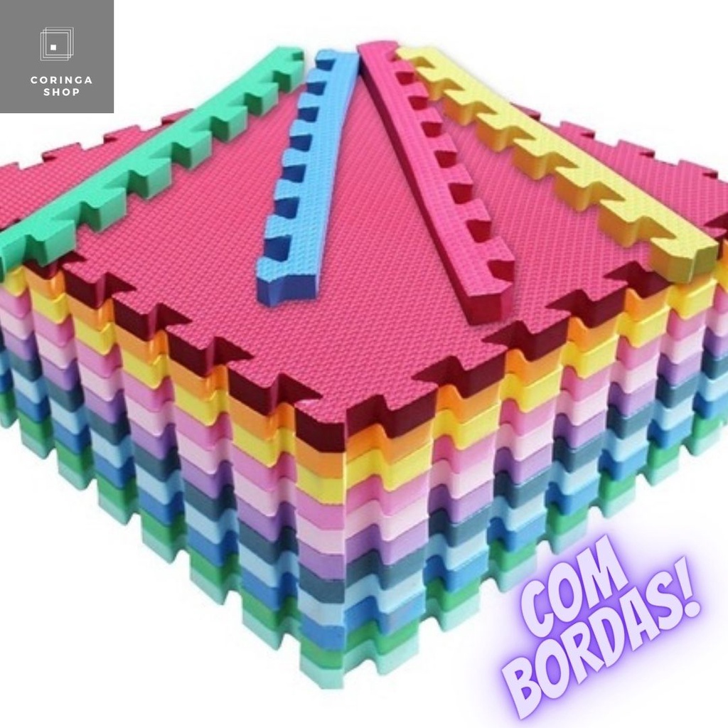 Tapete EVA INFANTIL PREMIUM com BORDAS - KIT 12 unidades | Shopee Brasil