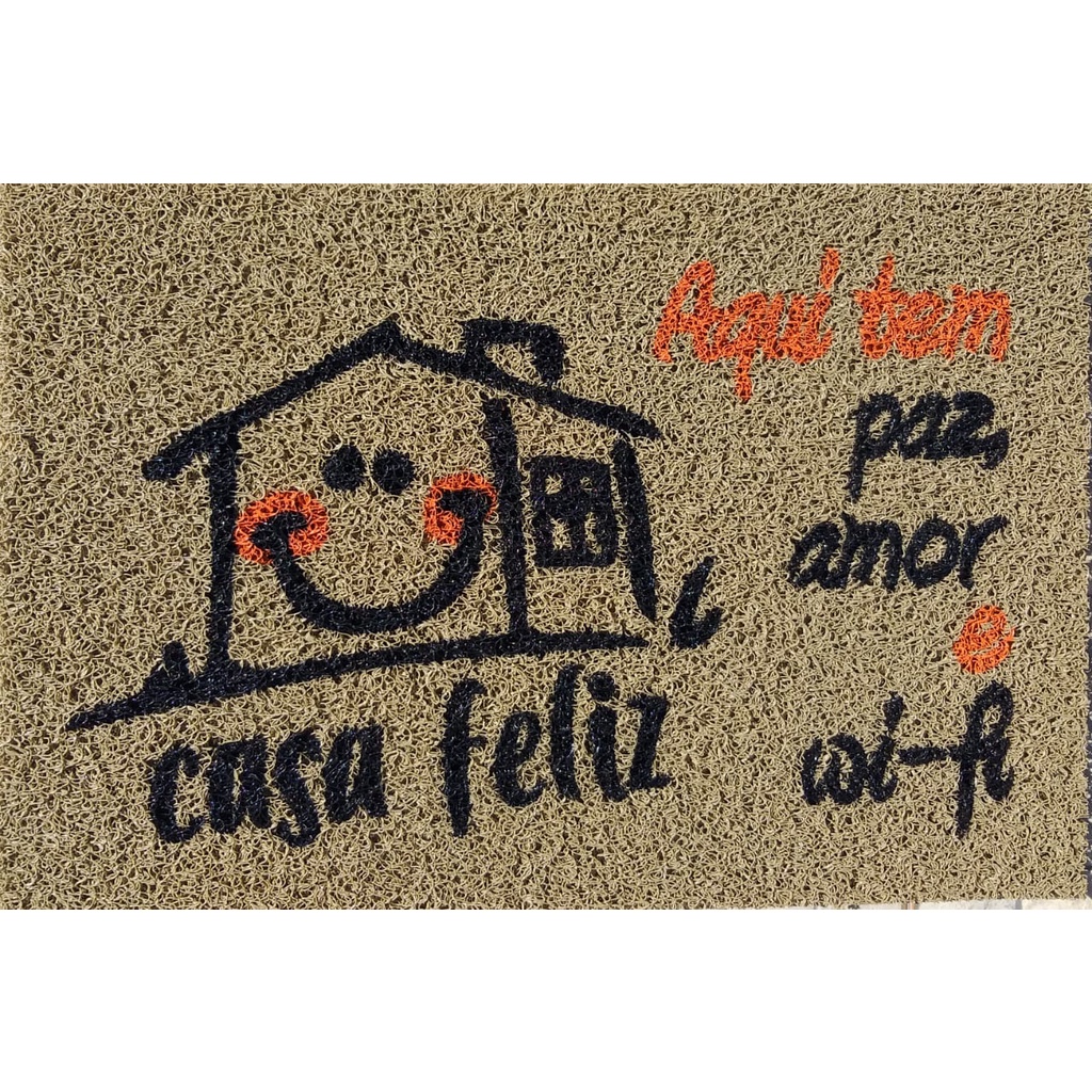 Tapete Capacho Divertido Personalizado para porta - CASA FELIZ WI FI ...