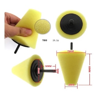 Kit 3 Cones De Espuma Boina Polimento Rodas Moto Carro | Shopee Brasil