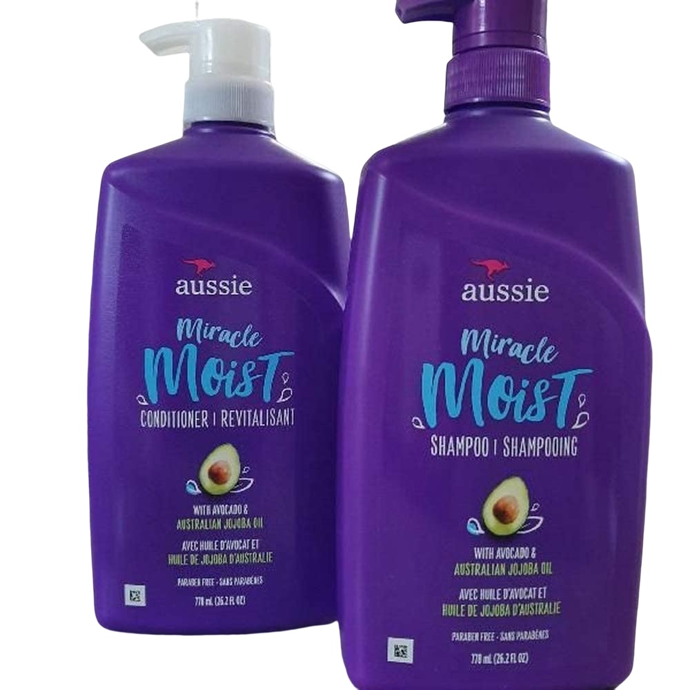 Aussie Miracle Moist Kit Shampoo 778ml e Condicionador 778ml | Shopee ...