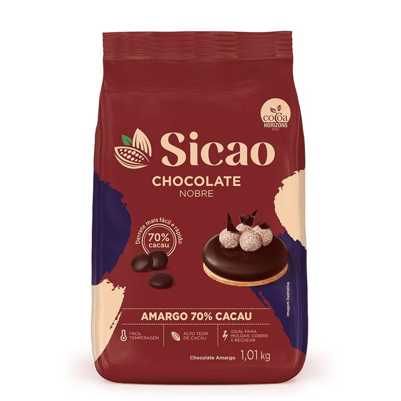 CHOCOLATE AMARGO 70% GOTAS 1,01KG SICAO | Shopee Brasil