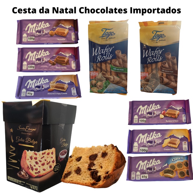 Cesta De Natal Com Chocolates Panettone E Biscoitos Shopee Brasil