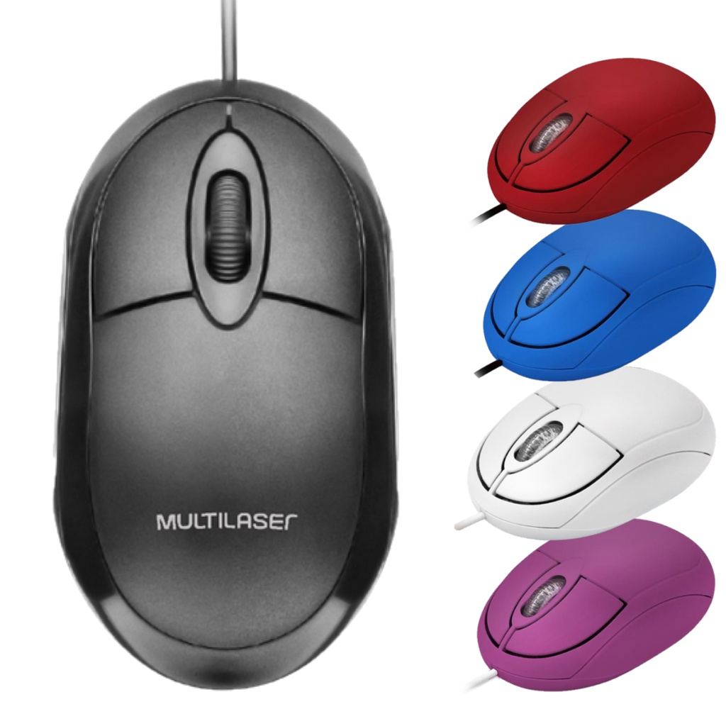 Mouse Office Com Fio Usb Multilaser Mo300 Preto - Escorrega o Preço