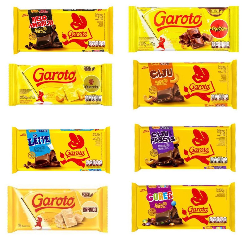 Barras de Chocolate LACTA/GAROTO 90g | Shopee Brasil