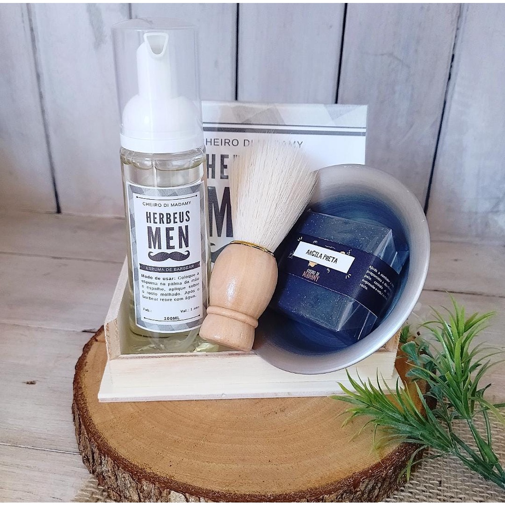 Kit de barbear presente dia dos pais, espuma creme de barbear | Shopee ...