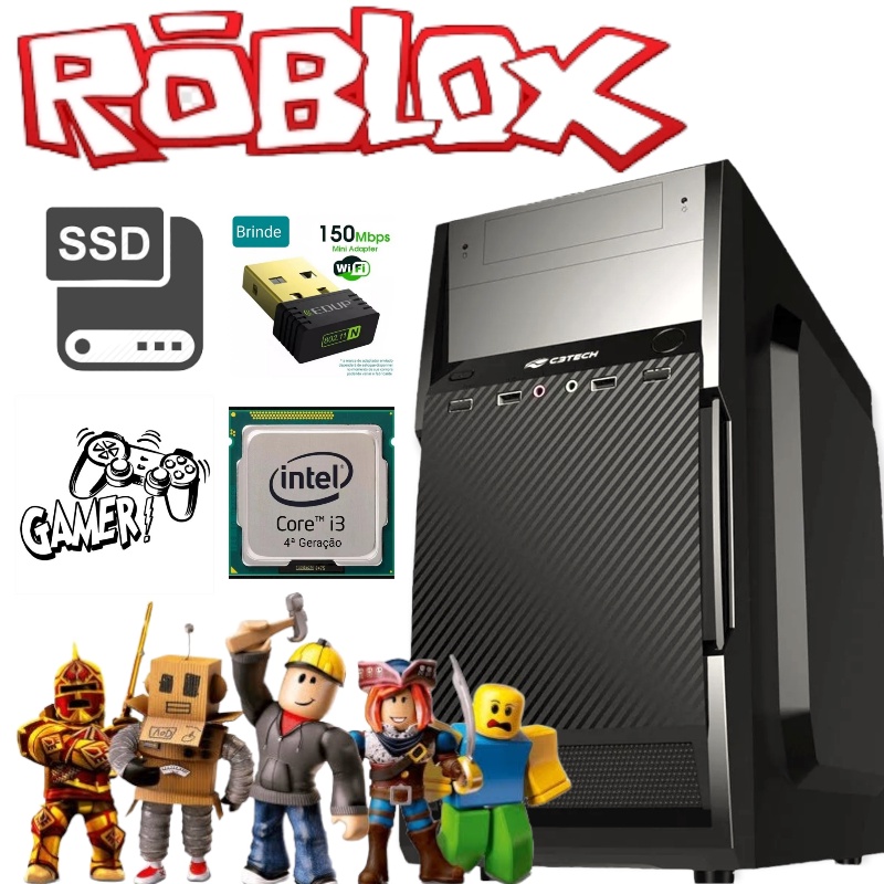 Pc Cpu Gamer 4a geracao para ROBLOX SSD + WIFI Novo c/NF | Shopee Brasil