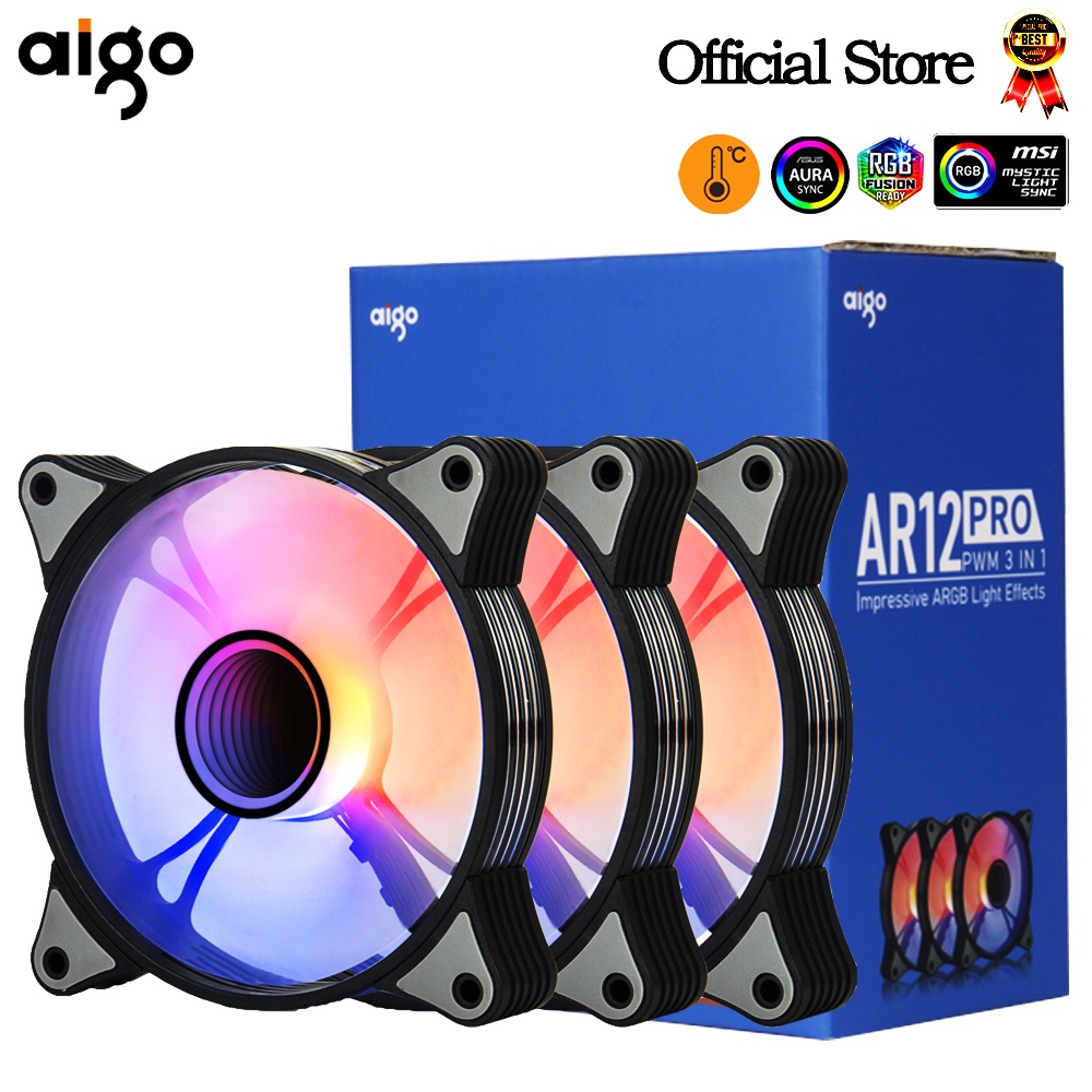 Cooler Fan Aigo Ar12 Pro Argb + Pwm 8 Fans Infinity - Desconto no Preço