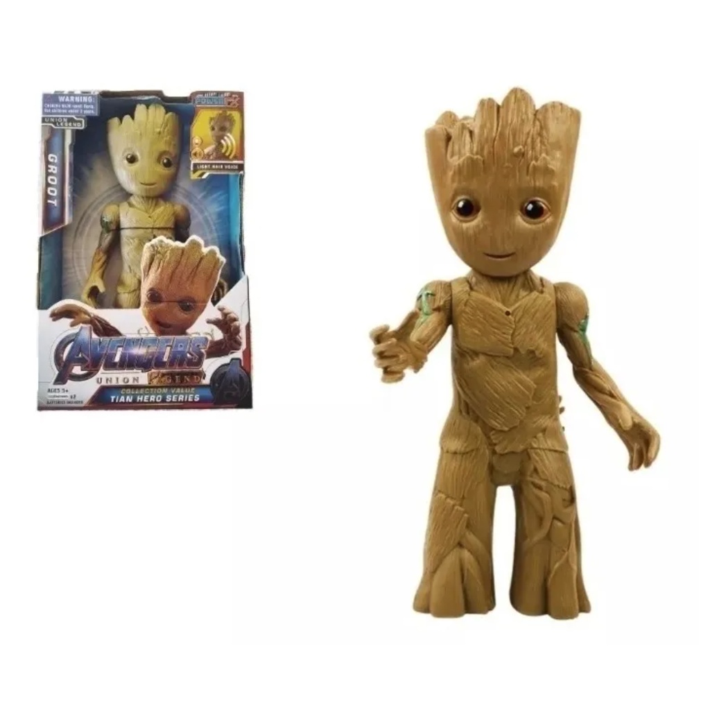 Groot Baby Boneco Com Som E Luz 30 Cm Avengers Heroes | Shopee Brasil