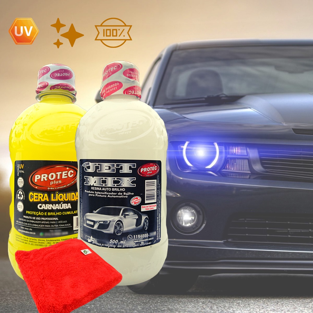 Cera Automotiva Liquida Carnaúba E Resina + Pano Micro Fibr | Shopee Brasil