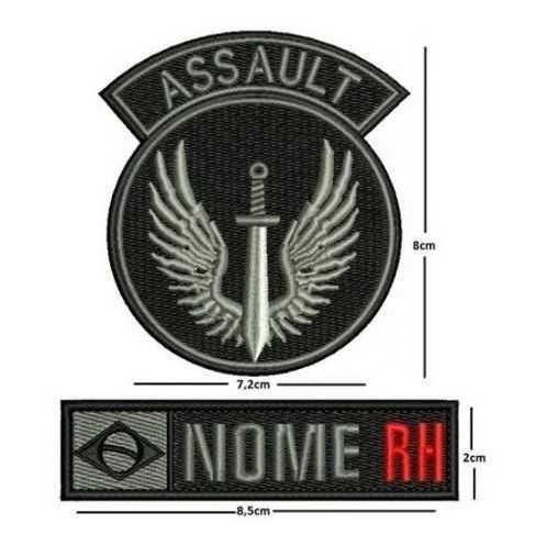 Patch Bordado Airsoft Assault + Tarja Nome Manicaca | Shopee Brasil